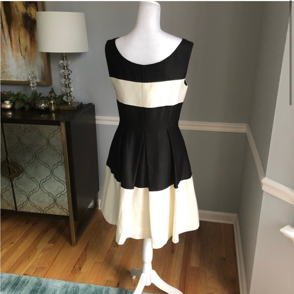 kate spade | Dresses | Kate Spade Gayle Black Ivory Silk Colorblock ...